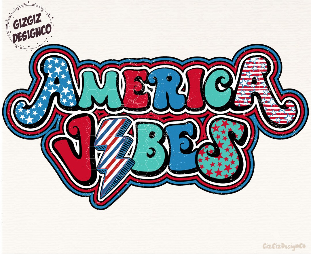 Retro America Vibes Png, 4th of July Png Sublimation Design Download ...