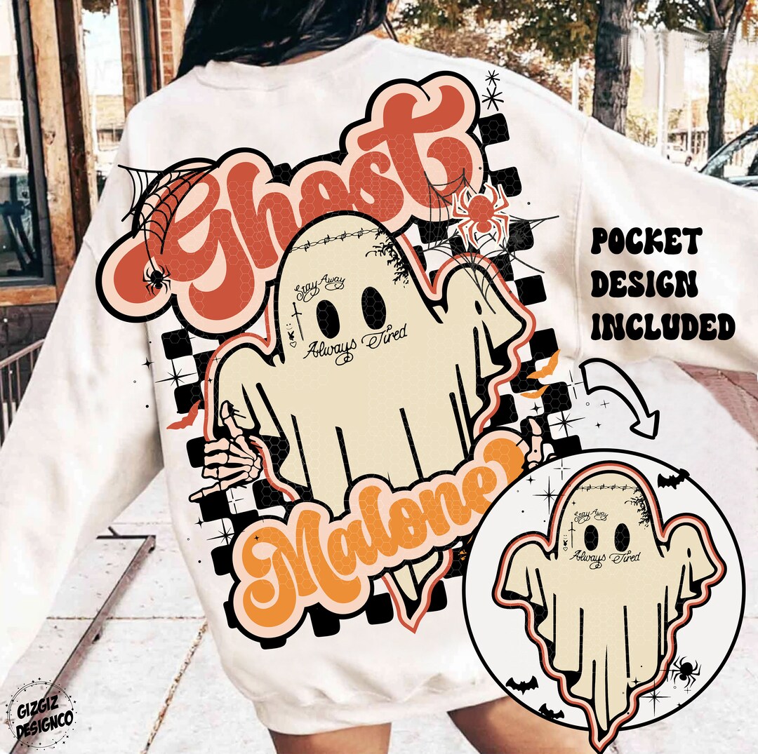 Ghost Malone PNG, Retro Spooky Halloween Sublimation PNG, Cute Spooky ...