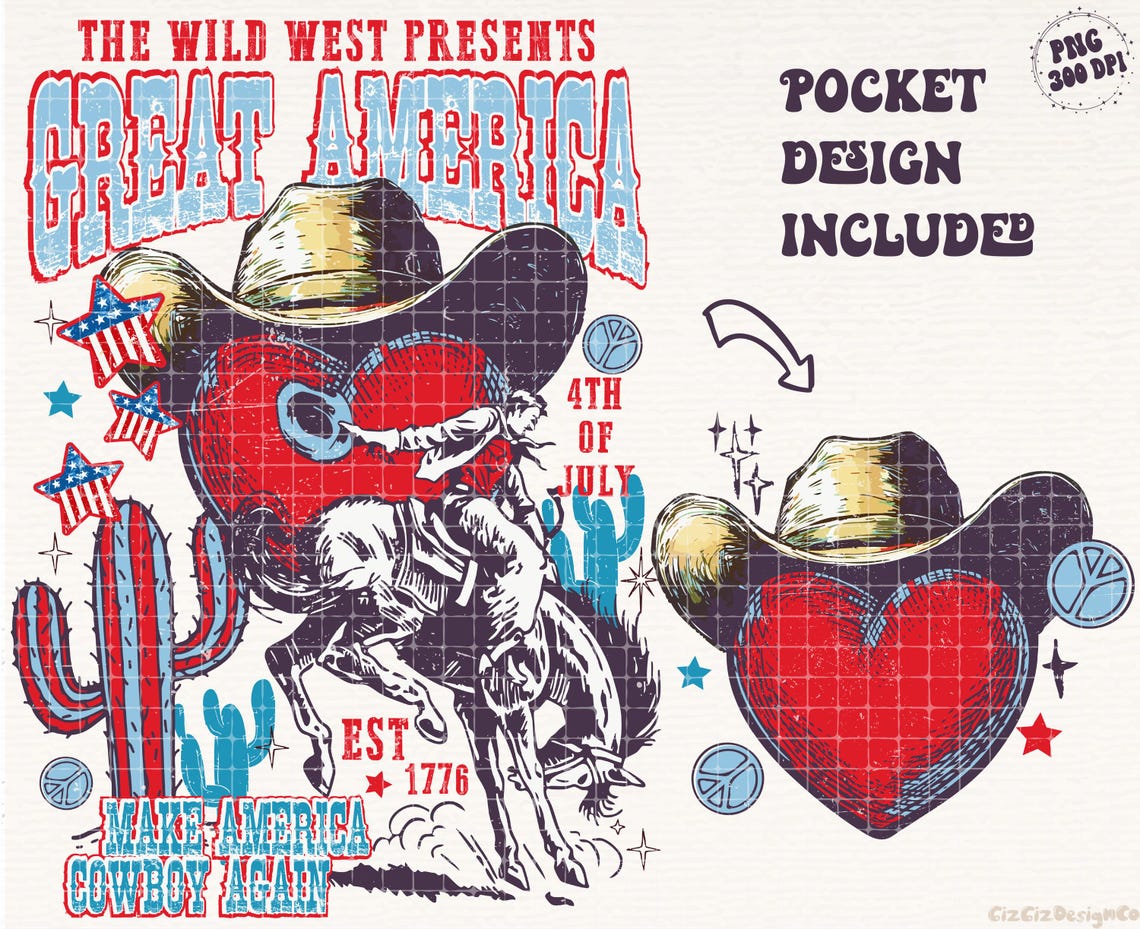 Western 4th of July Png, Make America Cowboy Again PNG, Western Png ...