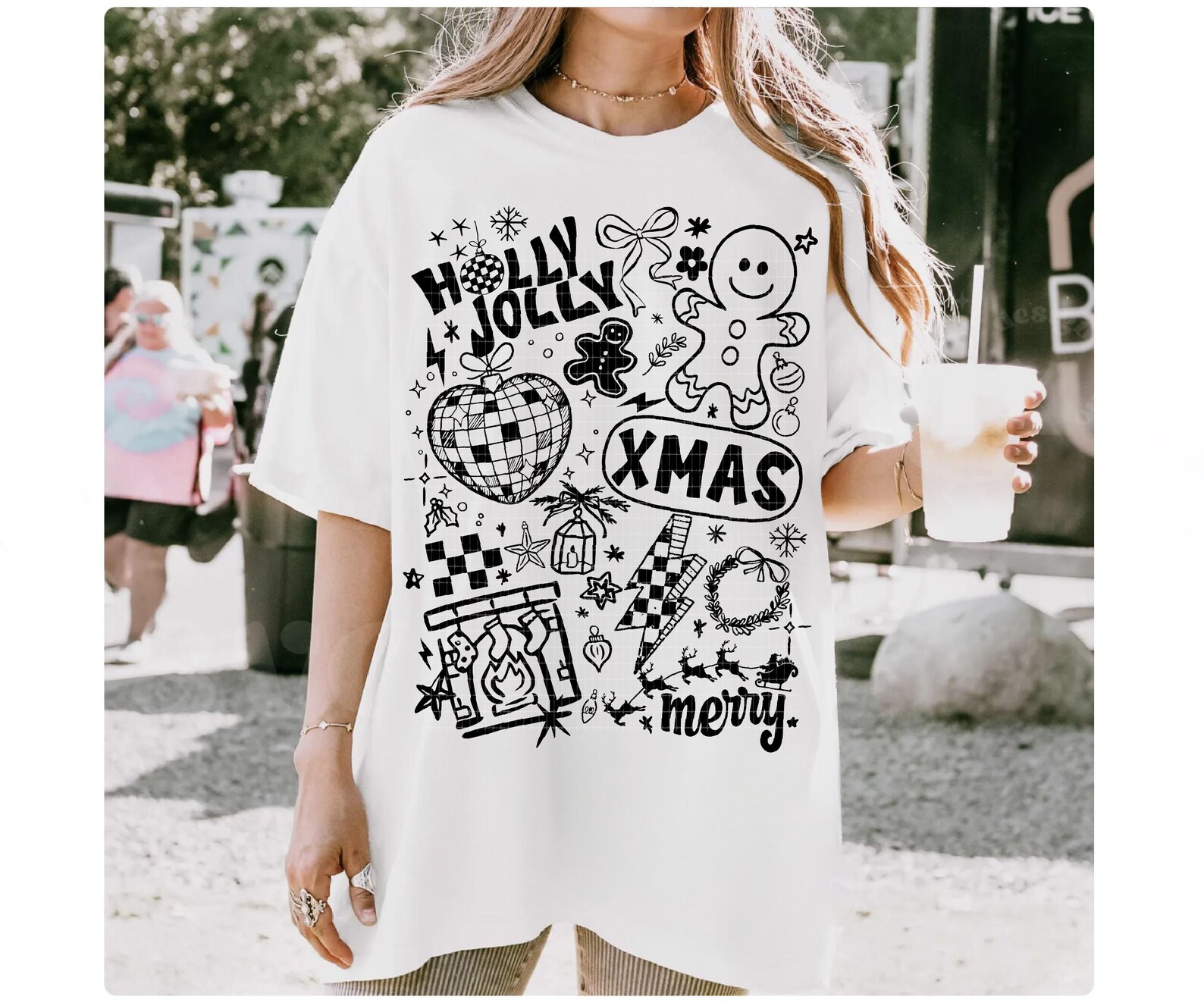 Retro Christmas Collage PNG, Holly Jolly Png, Christmas Sublimation ...