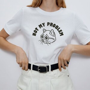 Not My Problem Funny Saying Cat Png Funny Shirt Design Retro - Etsy