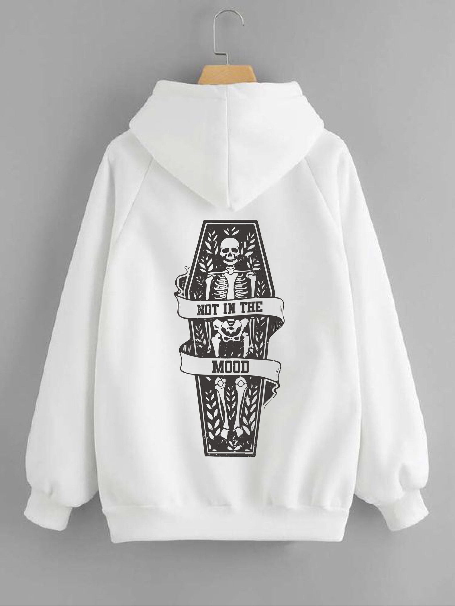 Not in the Mood Funny Skeleton Png, Retro Coffin Skeleton Shirt Design ...