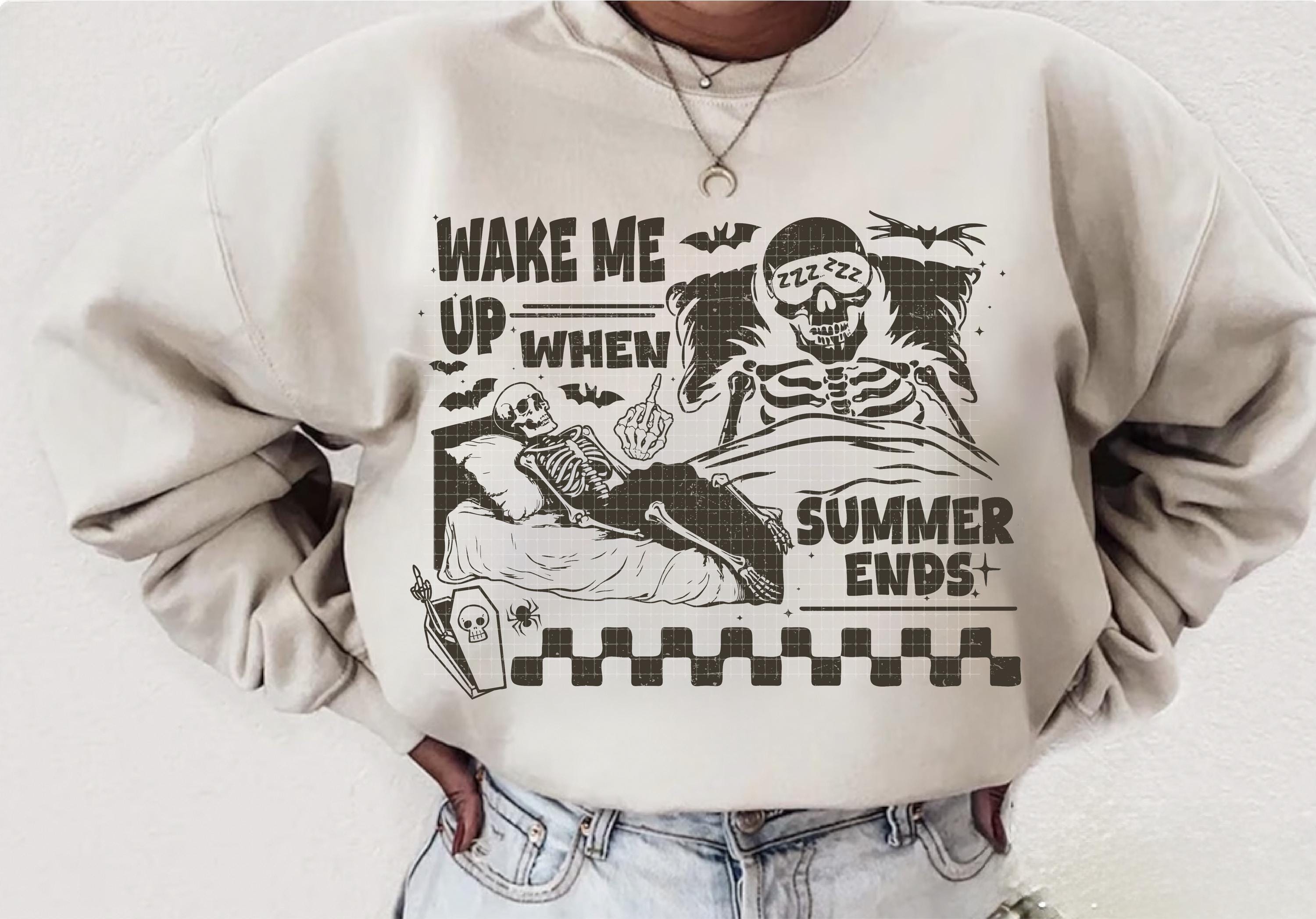 Wake Me up When Summer Ends Png, Funny Skeleton Halloween Png, Summer ...