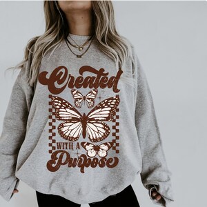 Checkered Created With a Purpose PNG Vintage Distressed Retro Christian ...