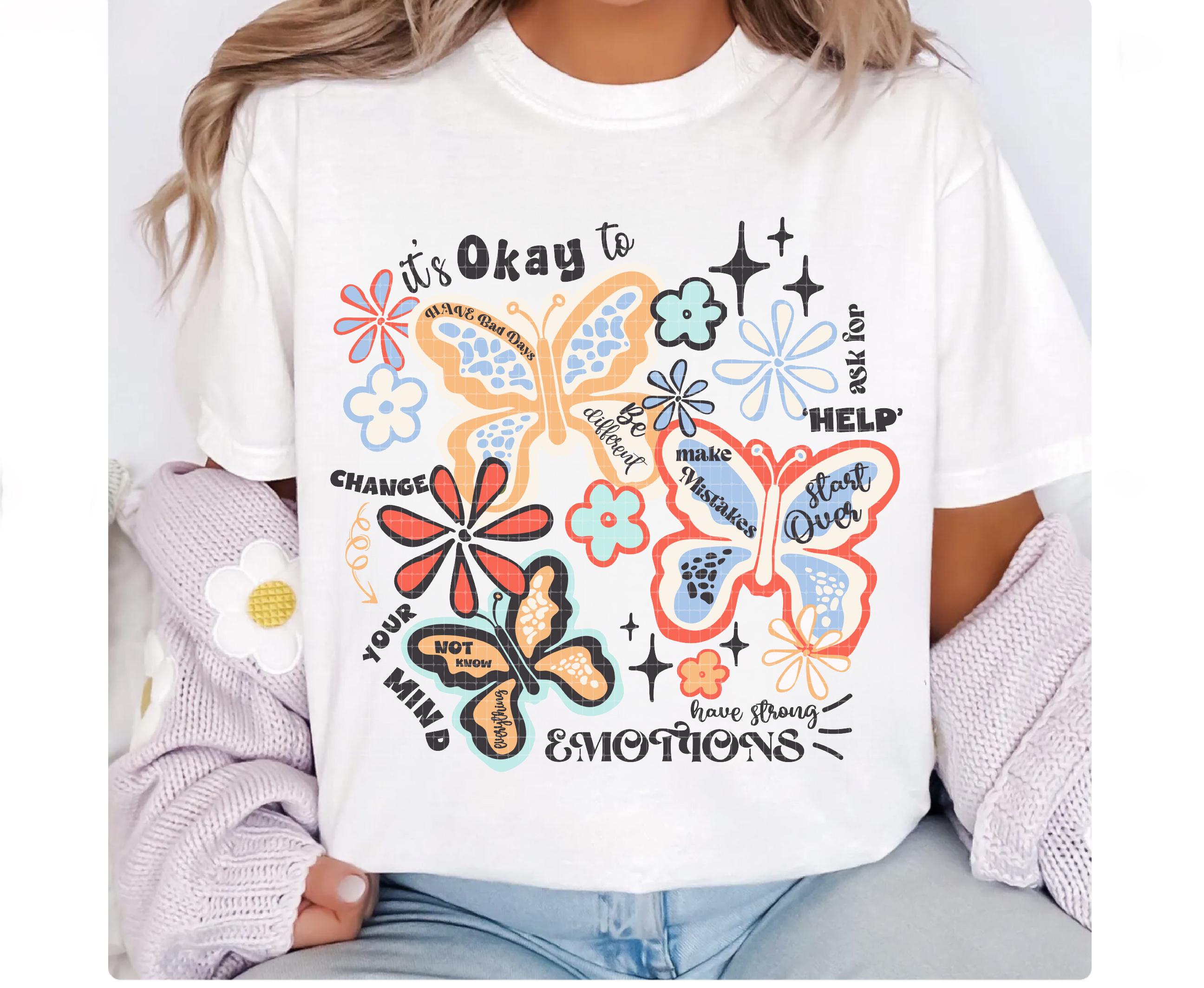 It's Okay to Boho Floral Png, Flowers Png, Mental Health Png ...