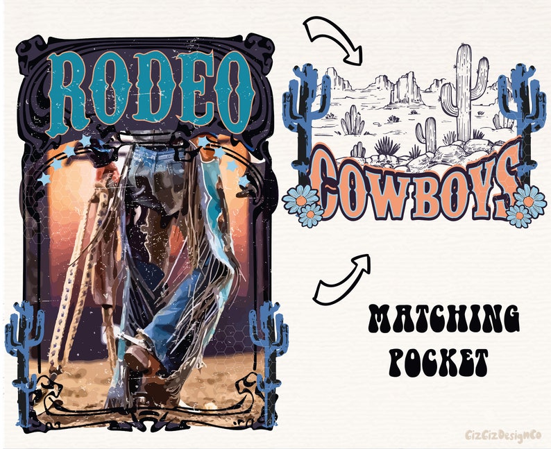 Western Rodeo Png Pocket Cowboy Retro Design Sublimation - Etsy