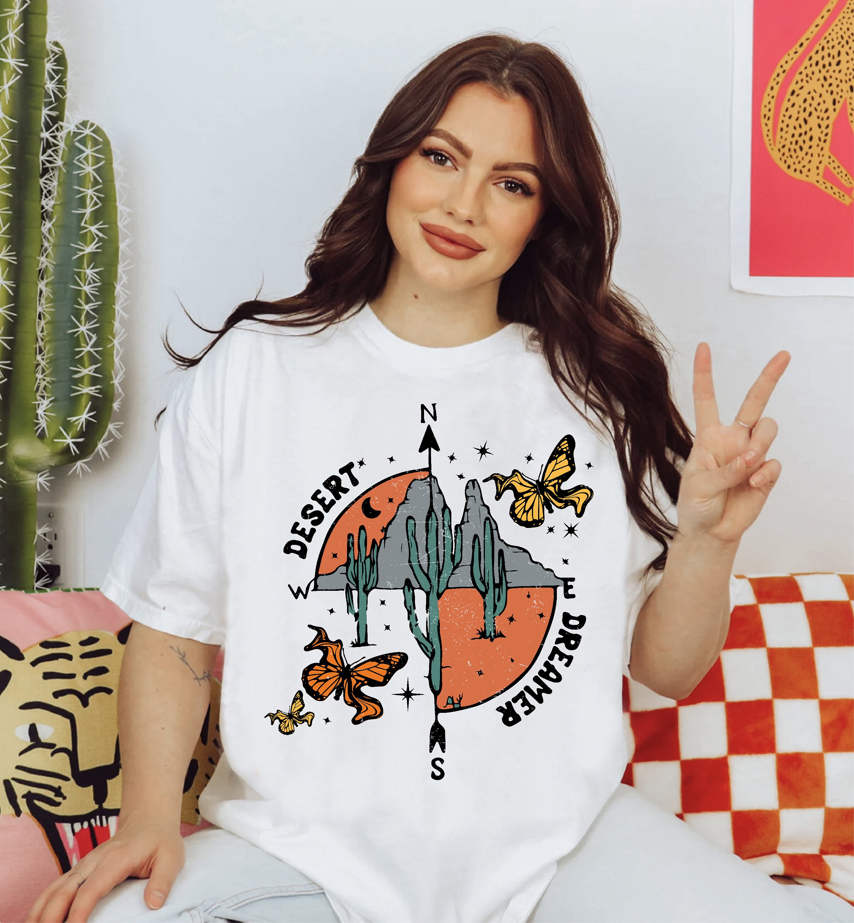 Desert Dreamer Retro Western Desert Compass Png, Western Sublimation ...