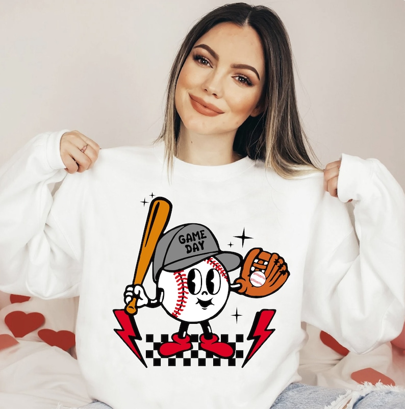 Baseball Png Game Day Smiley Baseball Sublimation Design - Etsy