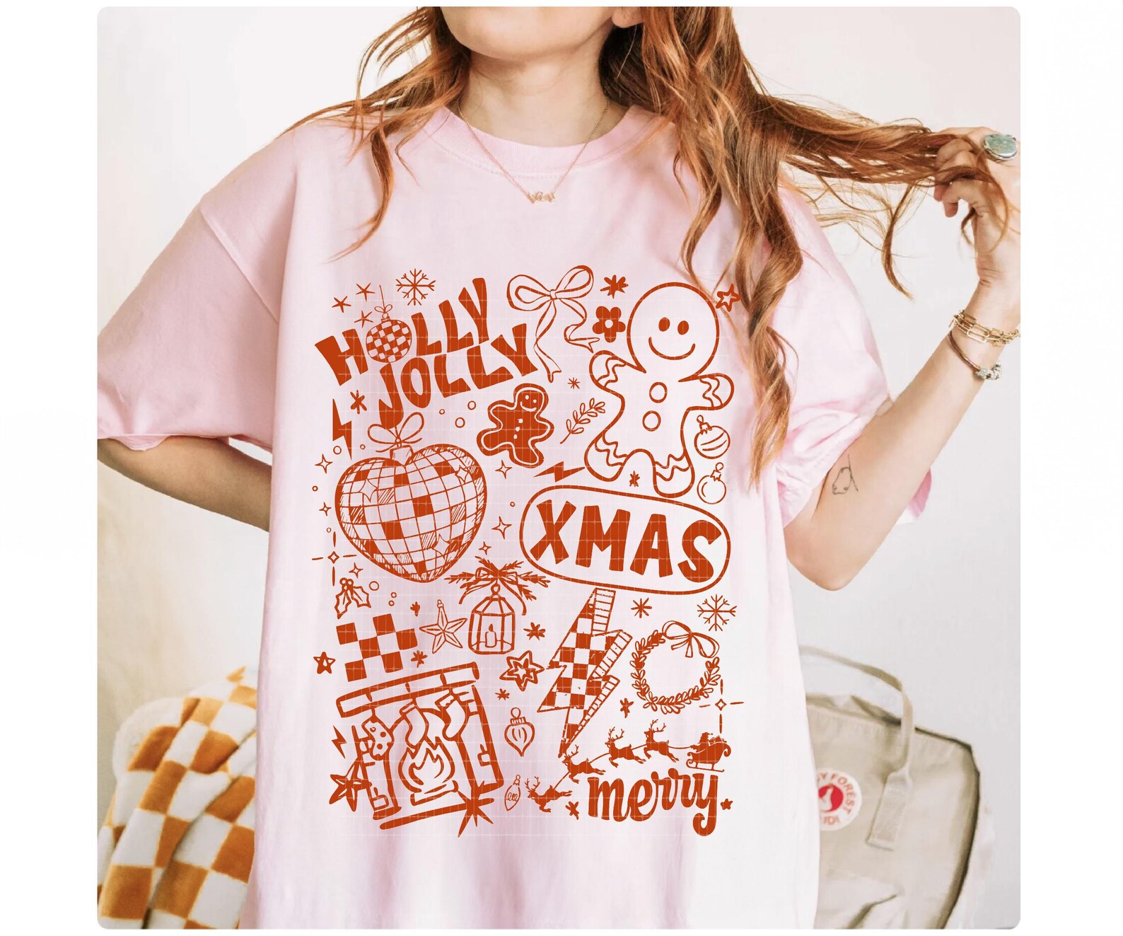 Retro Christmas Collage PNG, Holly Jolly Png, Christmas Sublimation ...