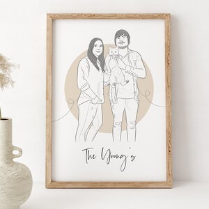 Custom Line Drawing for a Couple, Custom Line Art From Photo, Custom ...