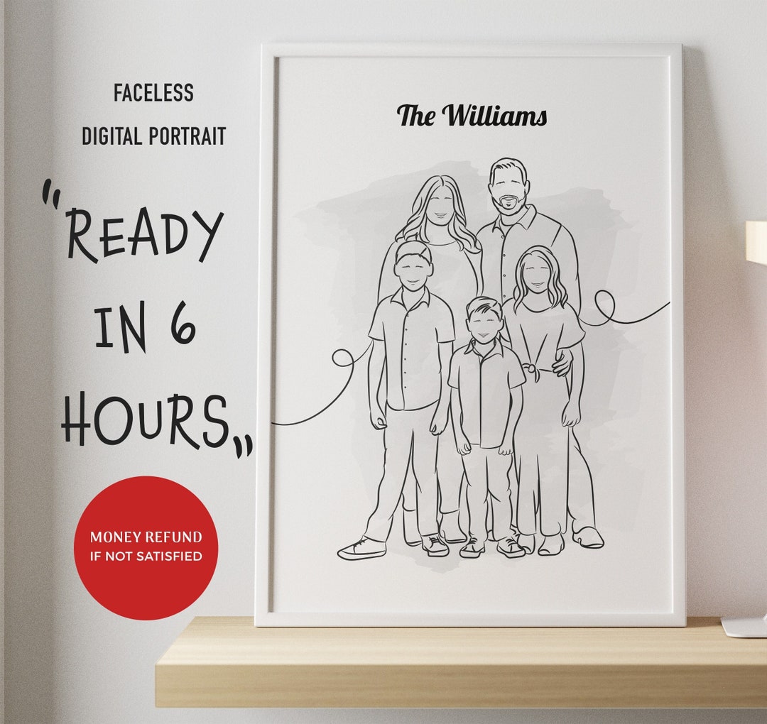 Custom Line Drawing Portrait, Line Art Portrait, Custom Minimalist ...