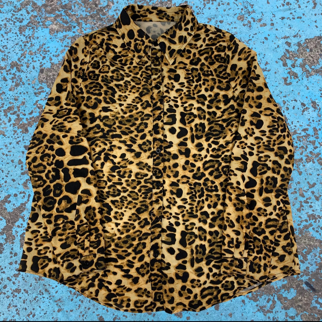 Leopard Print Wavy Loud Crazy Pattern Festival Floaty Shirt L - Etsy