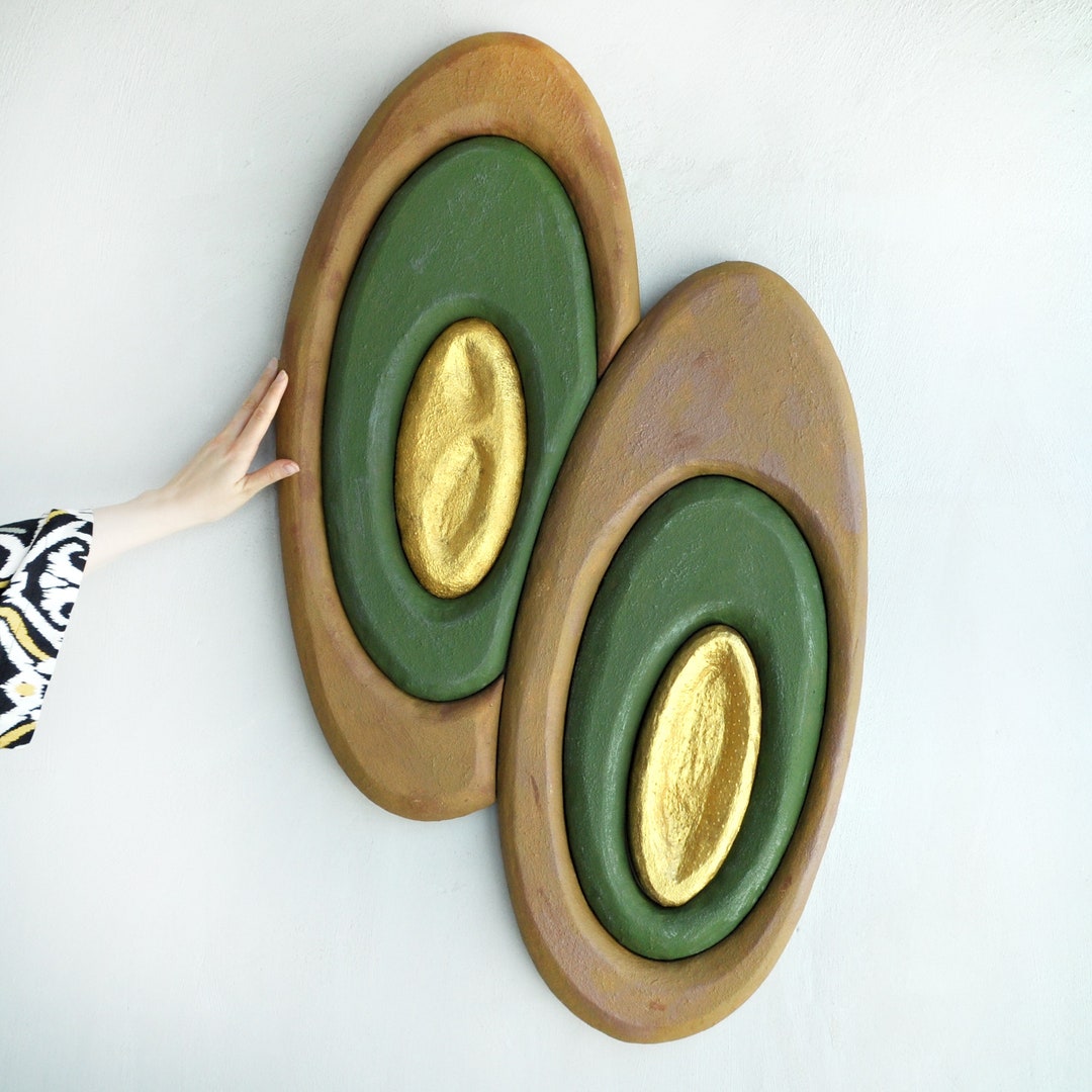 NAME: SHARA %100 Handmade Oval Wall Sculpture, Wabi Sabi Style Wall Art ...
