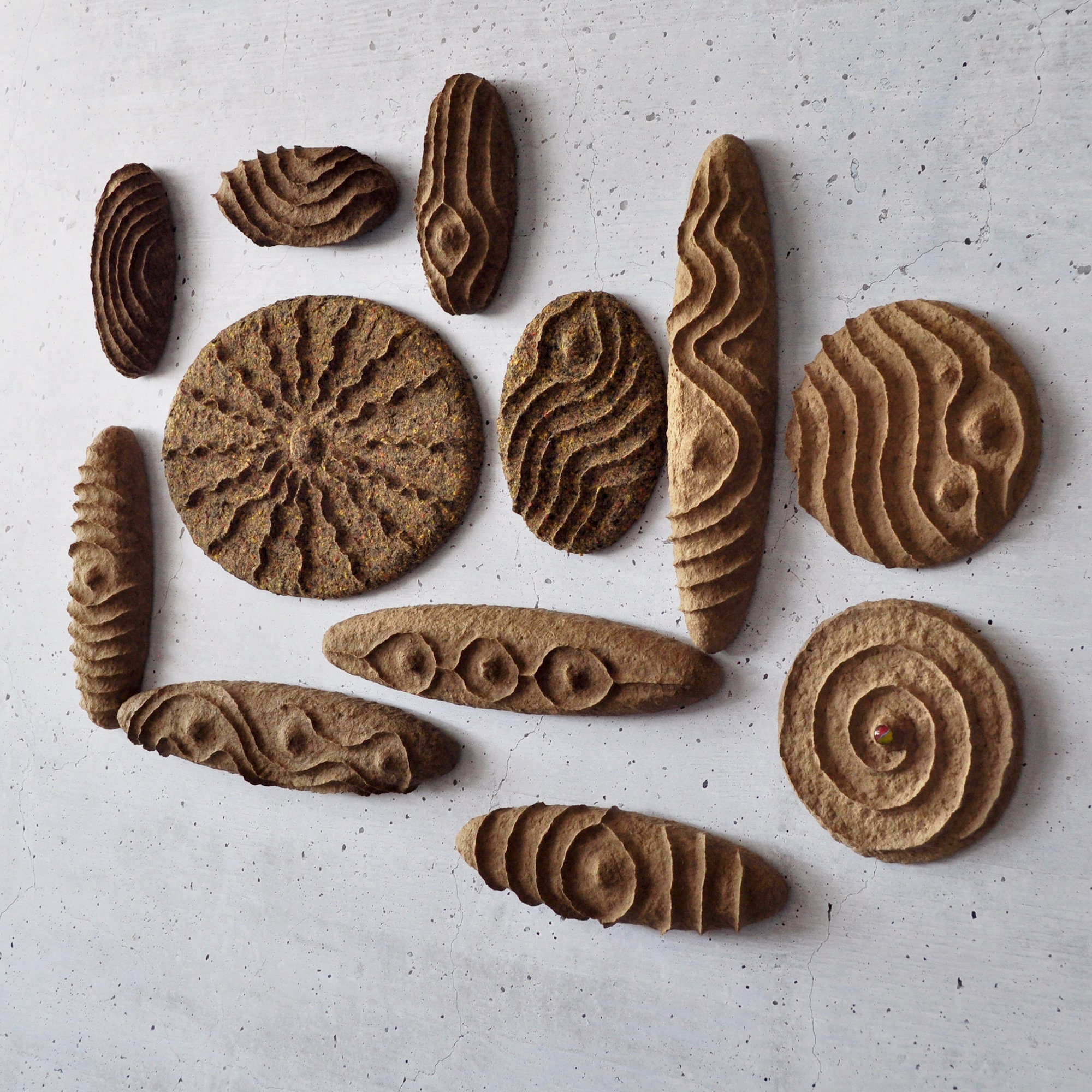 12 Set Paper Mache Wall Art,textured Wall Art,paper Clay Wall Art ...