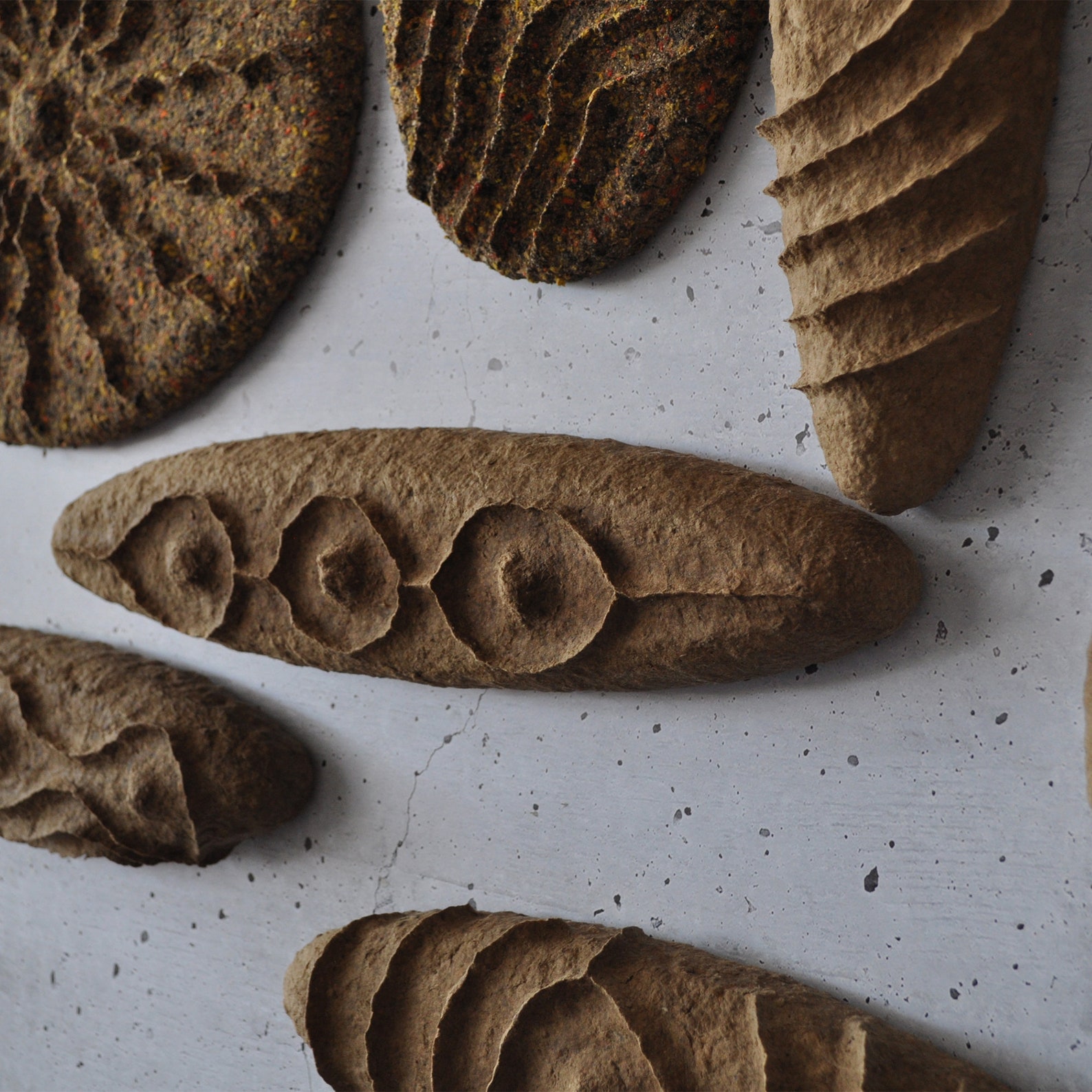 12 Set Paper Mache Wall Art,textured Wall Art,paper Clay Wall Art ...