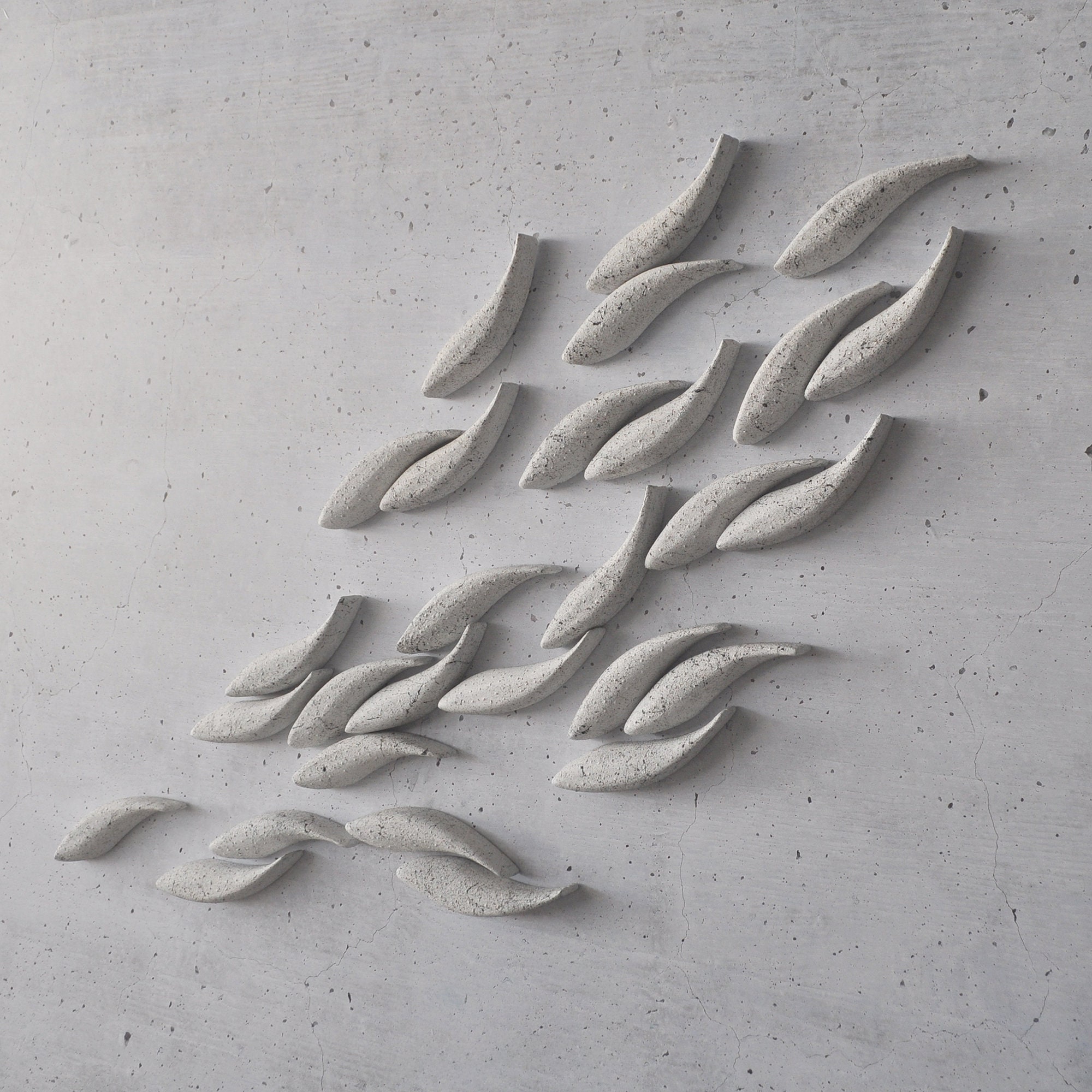 28 Fish Set Shoal of Fish Wall Art, Handmade Sculpture, Fish Wall ...