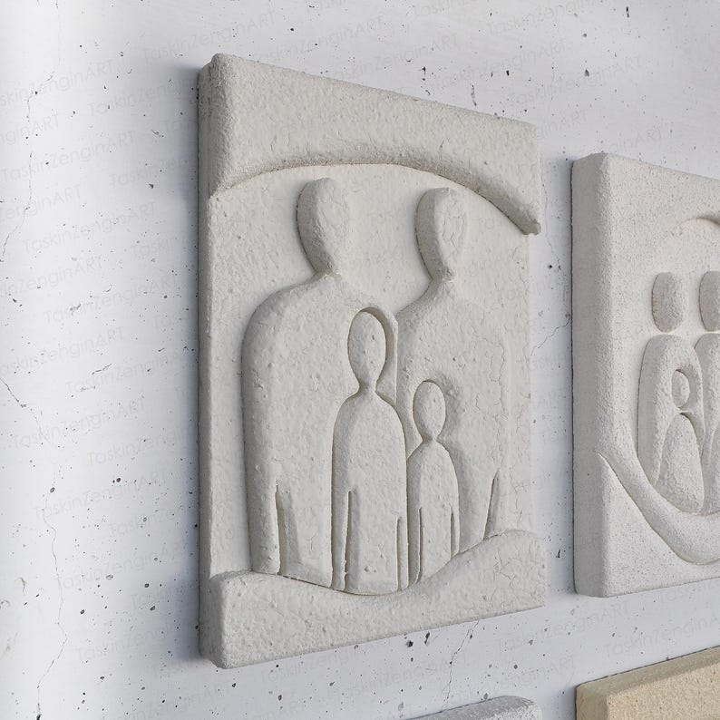 3D Family Portraits, Personalized 3d Family Wall Art, Family of Three ...