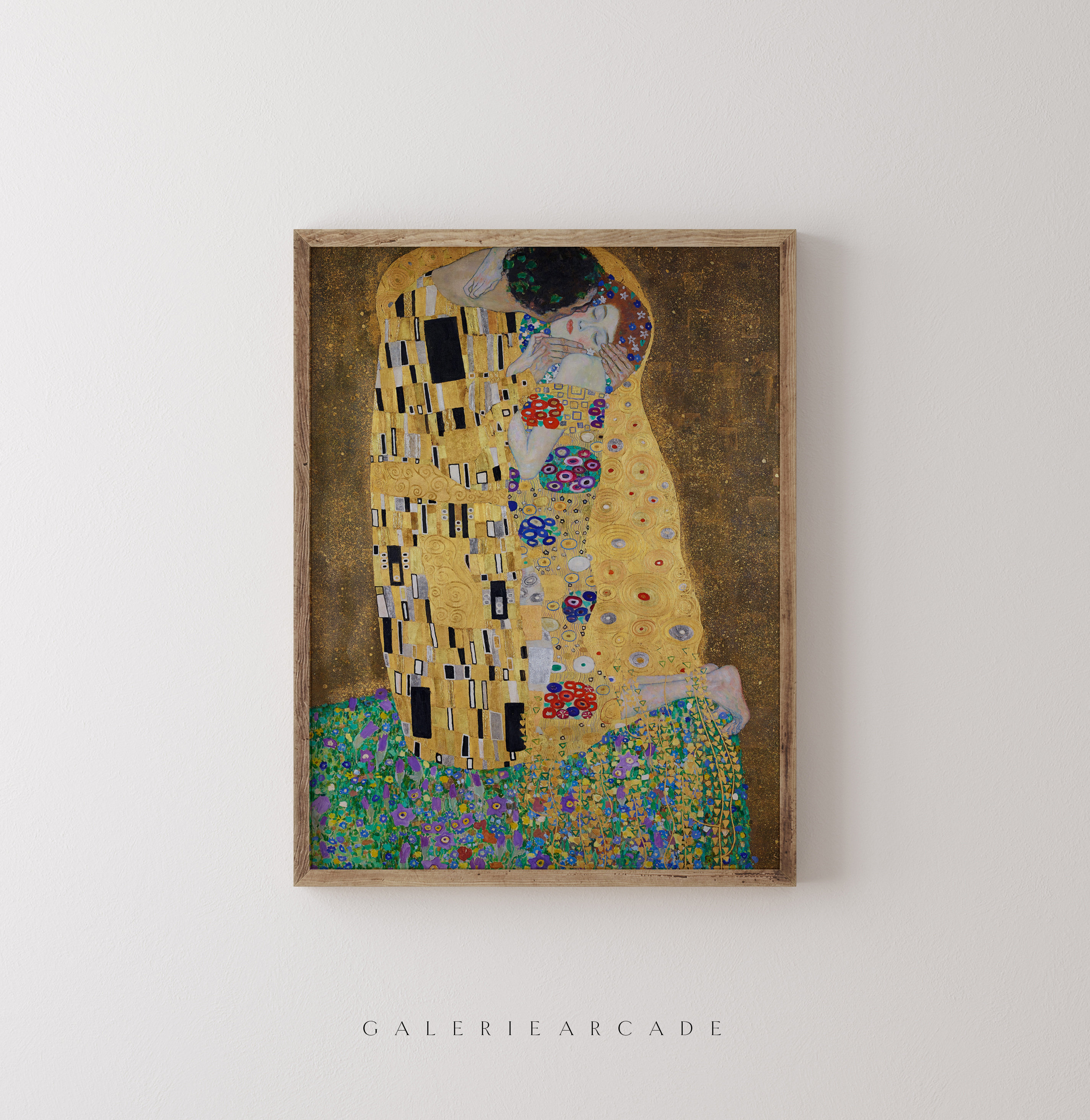 Gustav Klimt Painting Digital Download the Kiss Oil Painting Gold Leaf ...