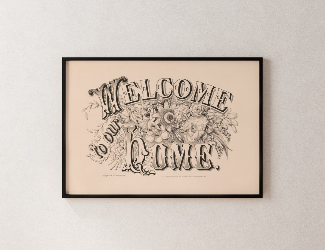 WELCOME to Our Home Entry Sign Victorian Art Bohemian Home Decor ...