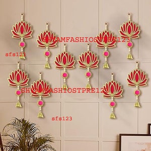 50 Pc Home Decor Beautiful Trending Lotus Hangings for , Puja Decor ...