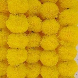 100 Pc Artificial Marigold Flower Garlands Wedding Indian Event ...