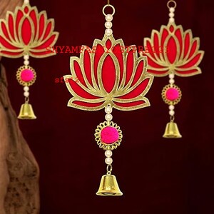 50 Pc Home Decor Beautiful Trending Lotus Hangings for , Puja Decor ...