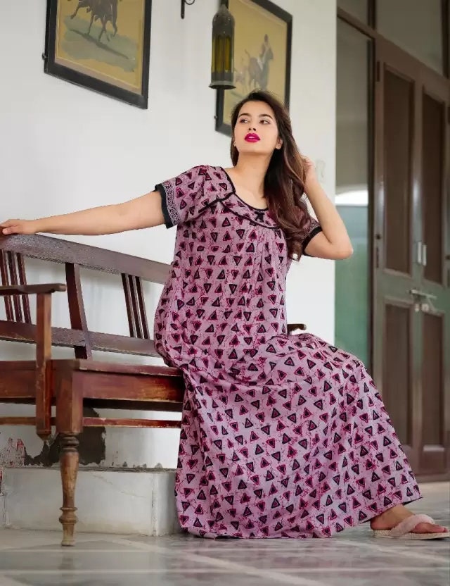 Multicolour Floral Pure Cotton Extra Large Nighty .pure - Etsy