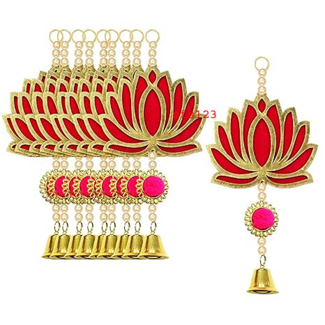 50 Pc Beautiful Trending Lotus Hangings for , Puja Decor, Temple Decor ...