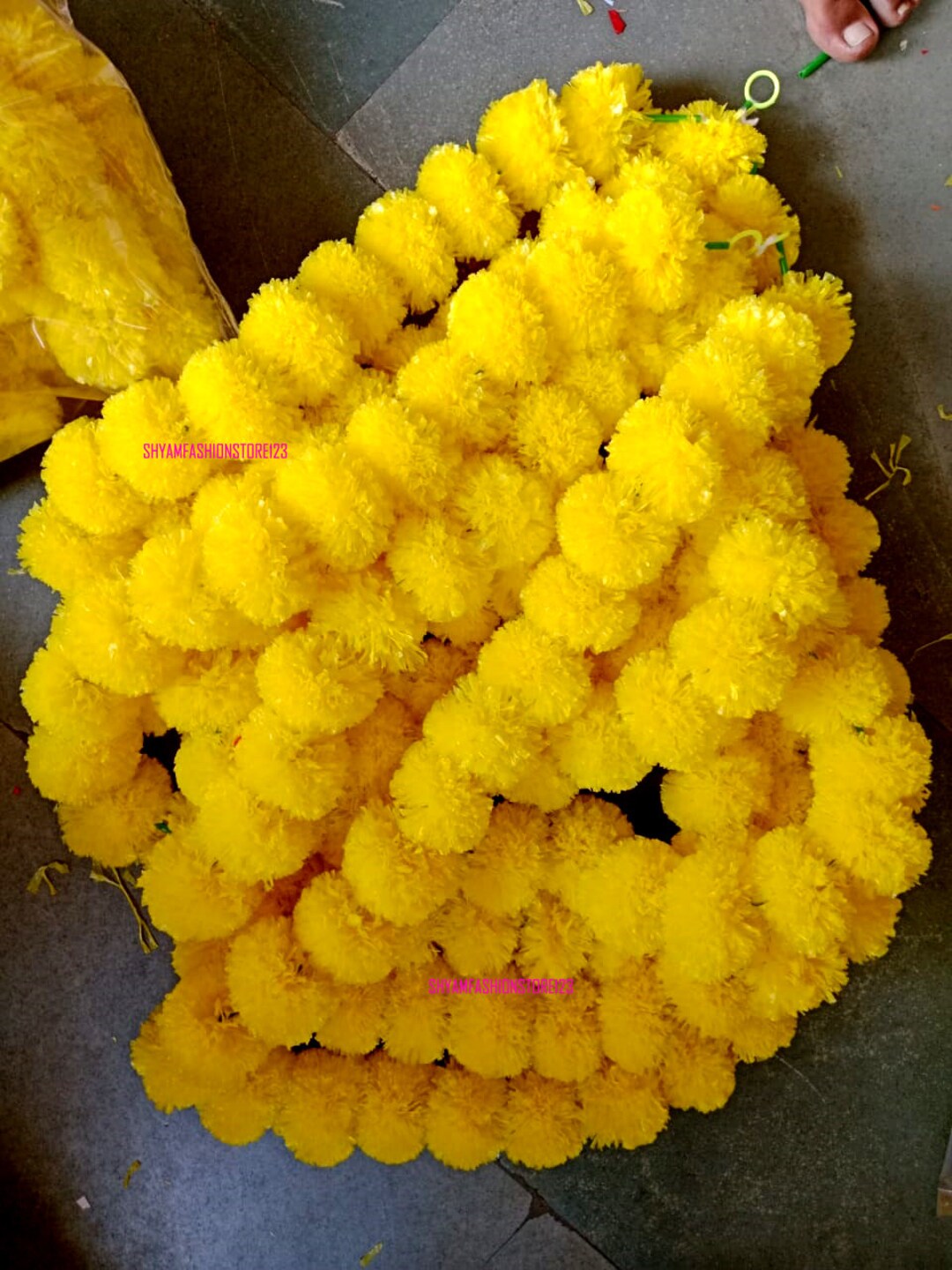 30 Pcs Indian Yellow Color Artificial Decorative Deewali Marigold ...
