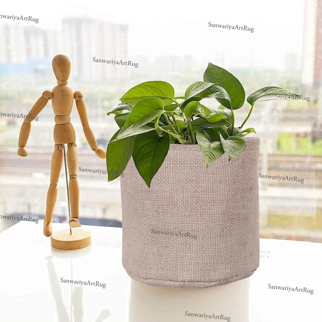Hand-crocheted Jute Flower Pot: Rustic Boho Planter Basket - Etsy