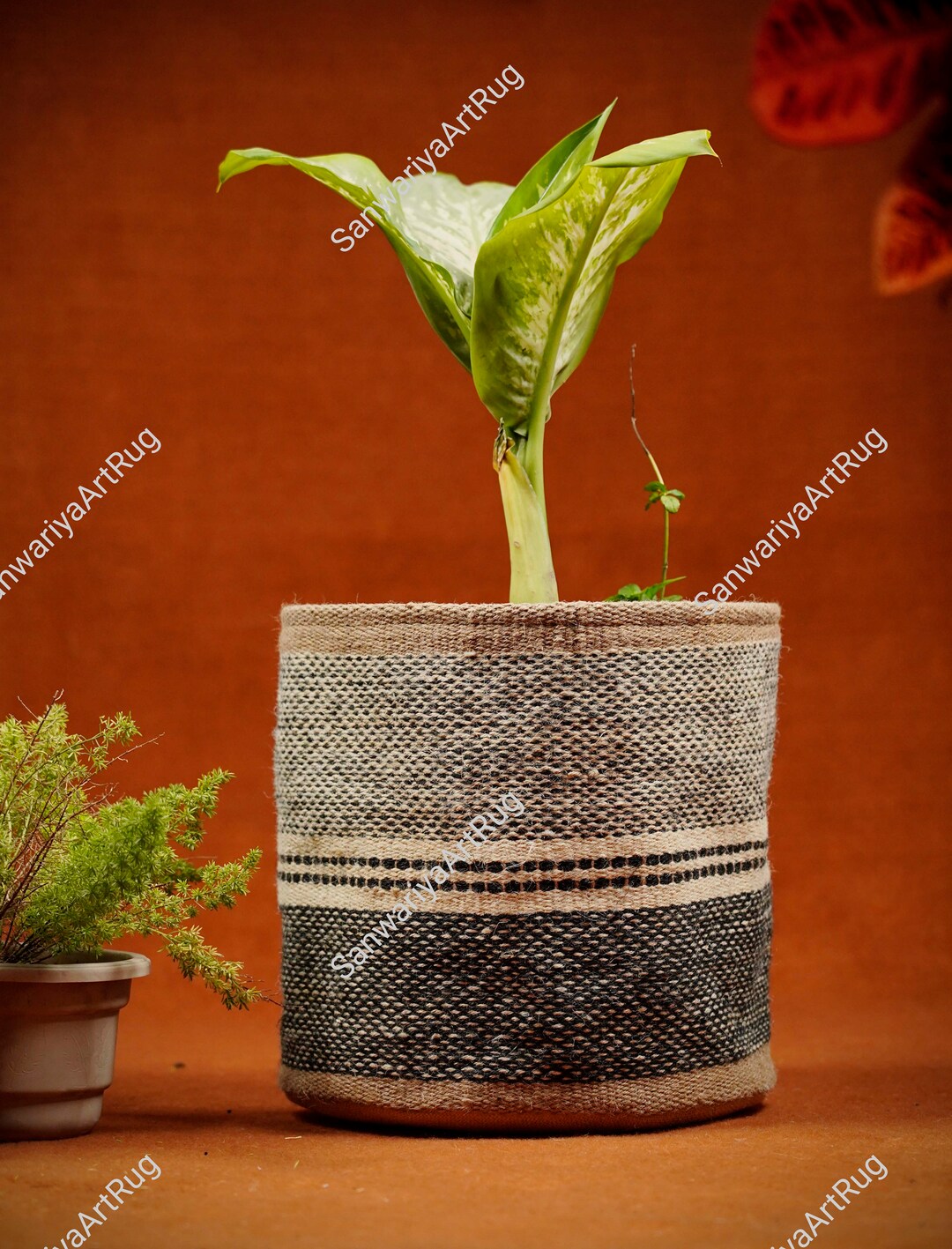 Jute Flower Pot | Jute Flower Planter | Gardening Gift for Plant Lover ...
