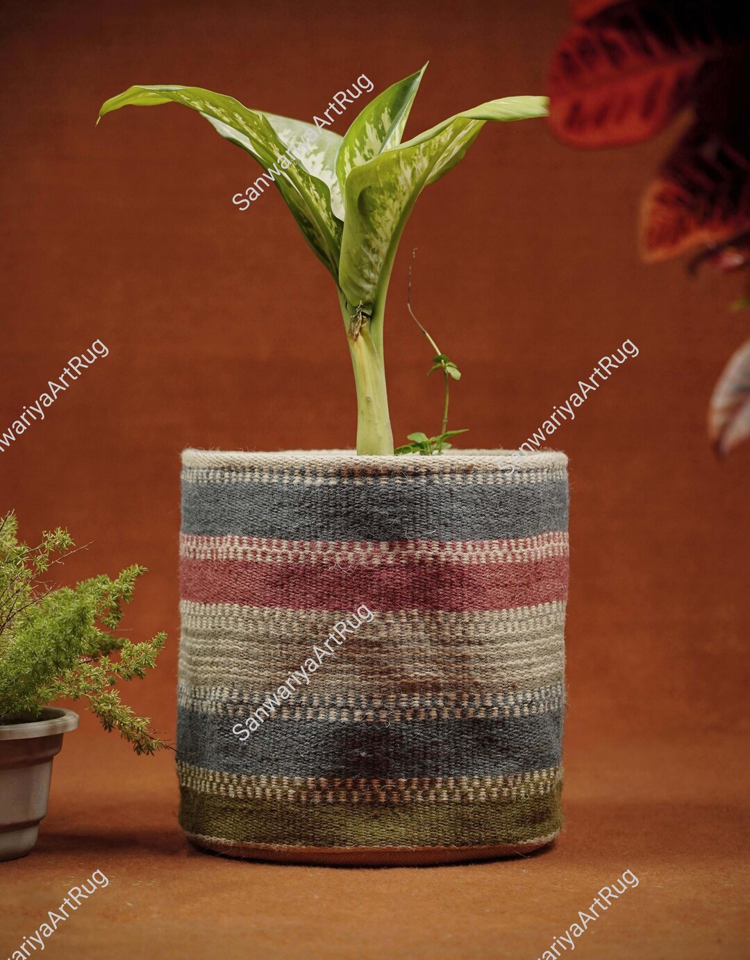 Colorful Jute Flower Pot Planter: Scandi Boho Basket - Etsy