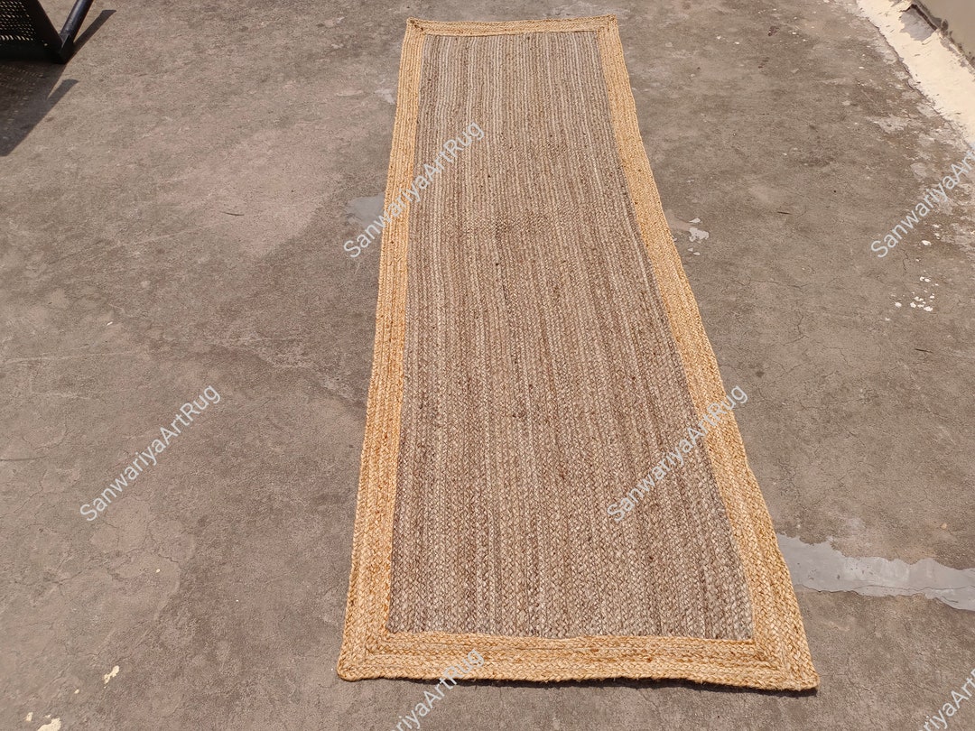 Hand Braided Jute Rug Runner | Scalloped Boho Decor - Etsy