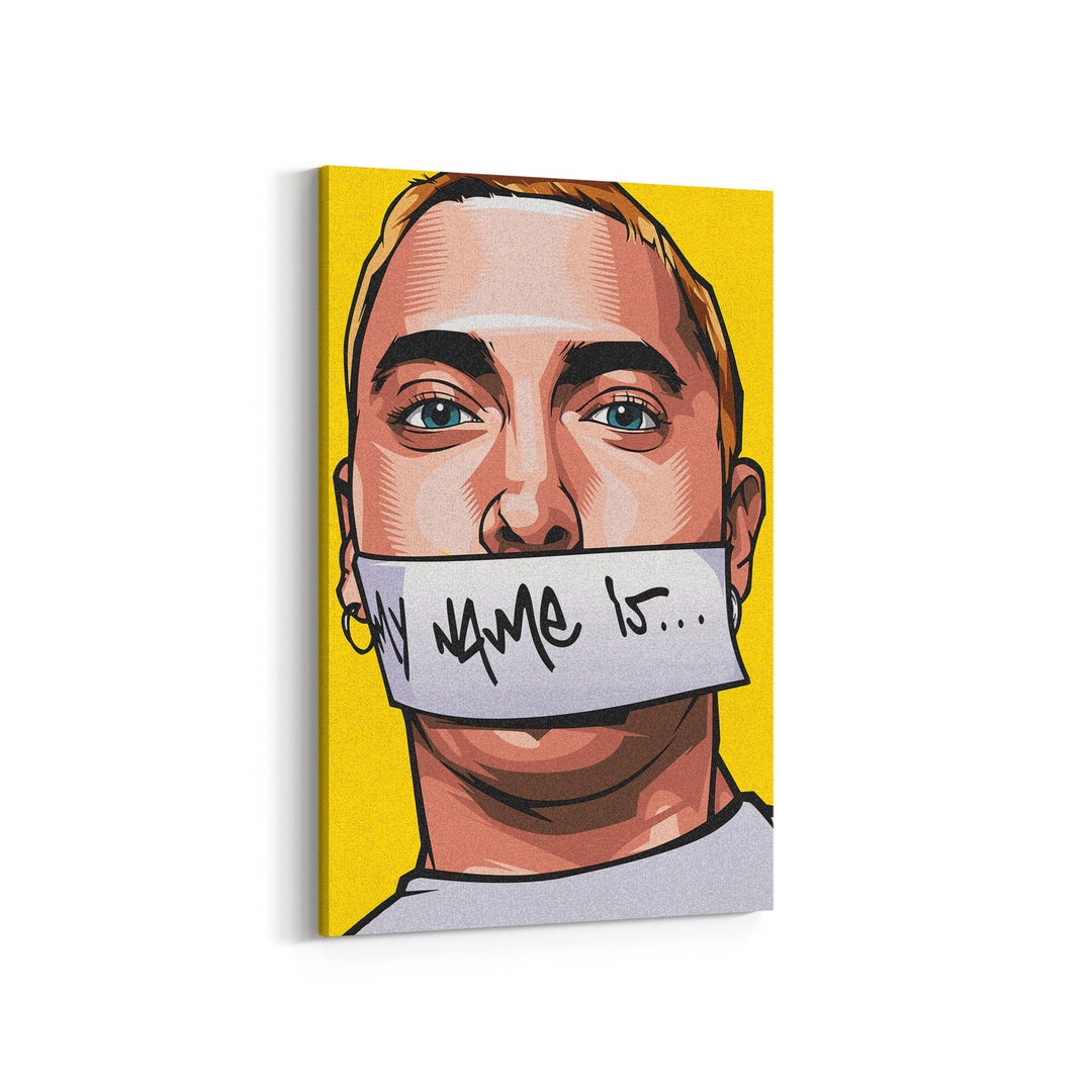 EMINEM Canvas Wall Art, Eminem Art, My Name is Eminem Wall Decor, Hip ...