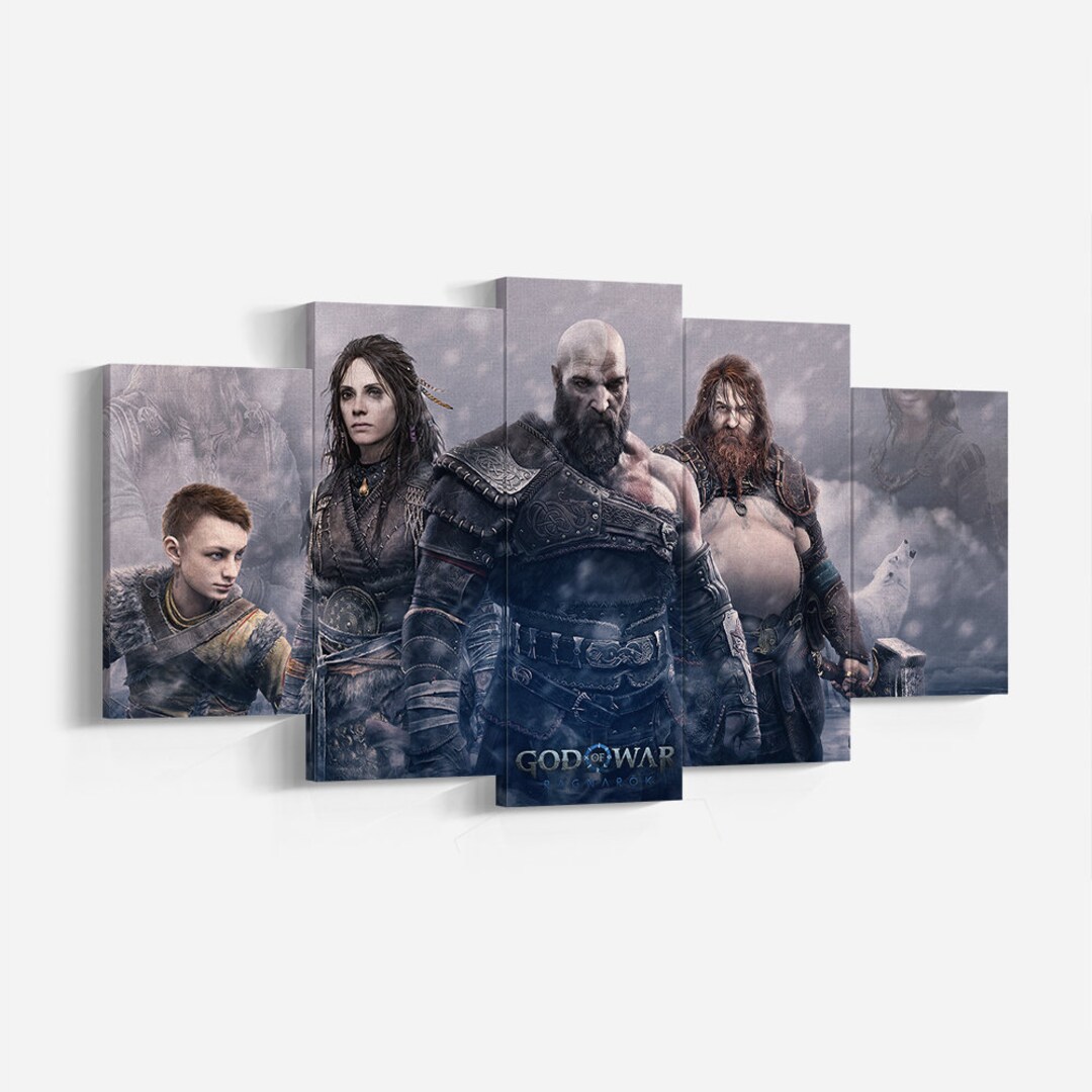 God of War Ragnarok Kratos, Thor, Freya Canvas Poster, GOW, Wall Art ...