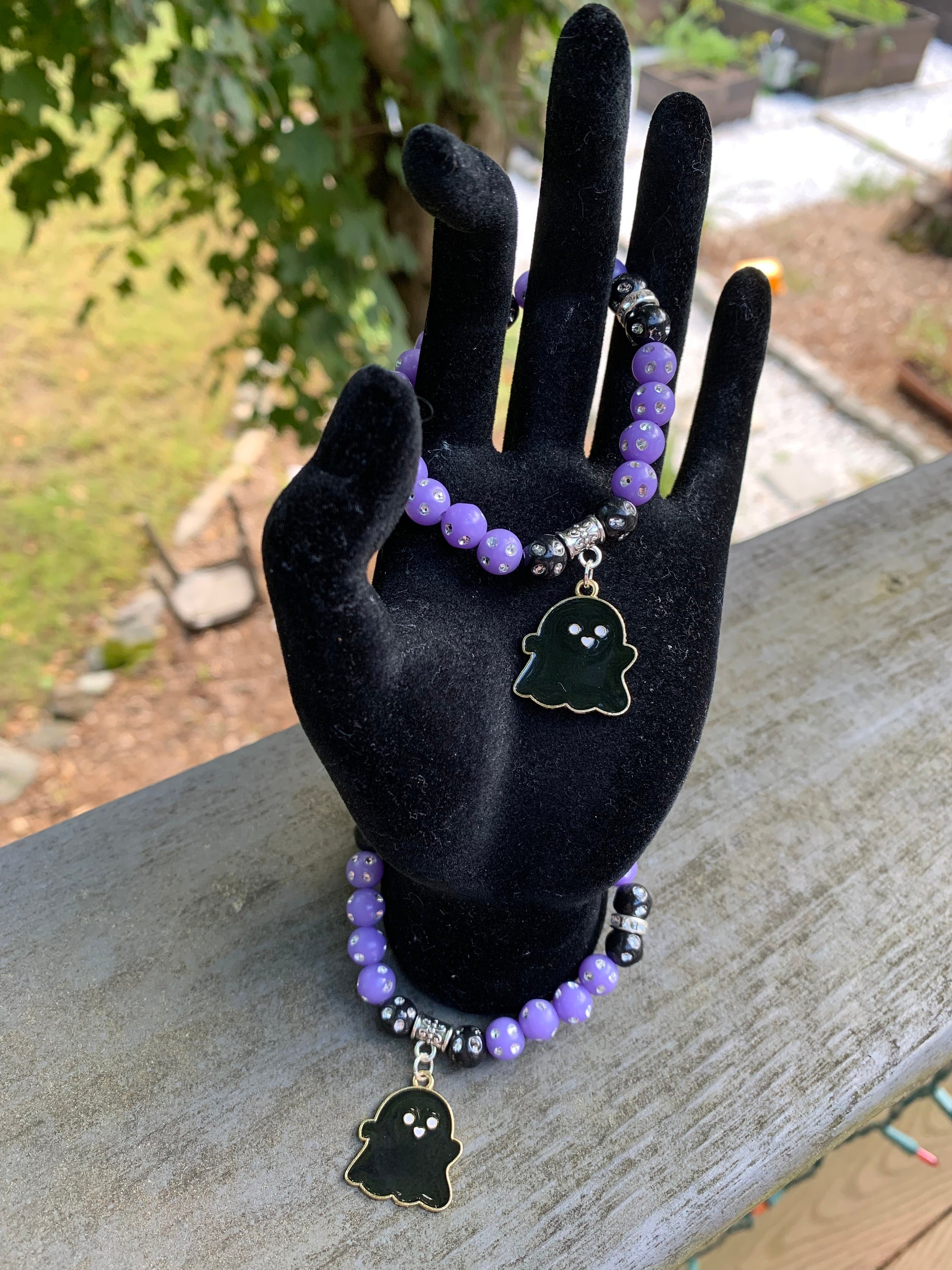 Halloween Stretch Bracelet Ghost Pendant - Etsy