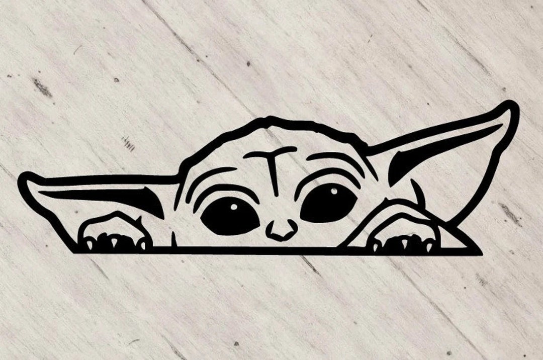 Peeking Baby Yoda - Etsy