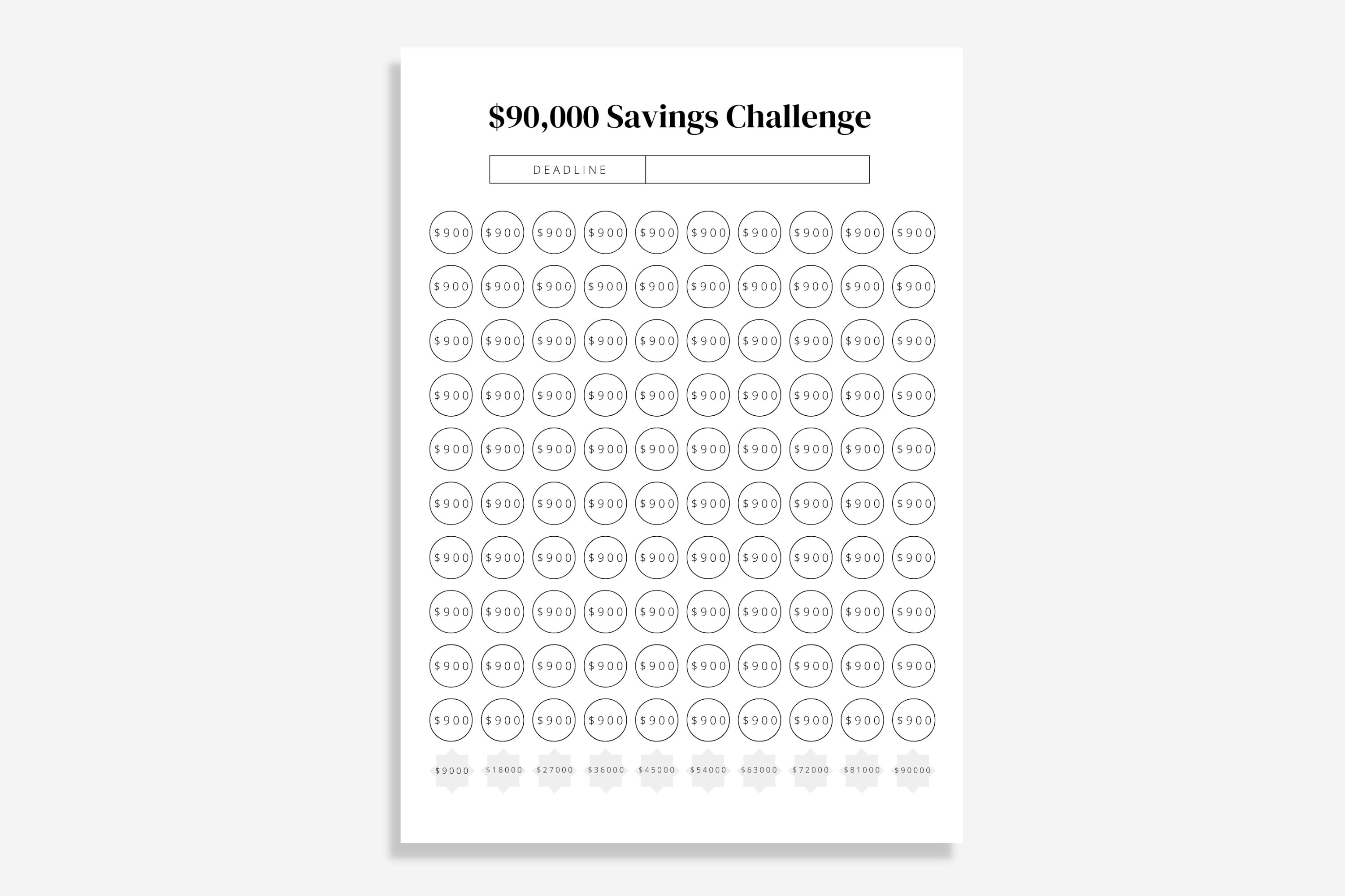 90K Saving Challenge Planner, Printable Savings Tracker, Money ...