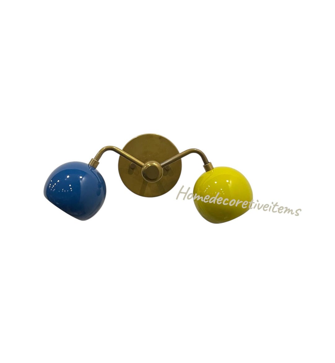 Mid Century Brass Eyeball Shade Sconce: Two-tone Handmade Wall Light - Etsy