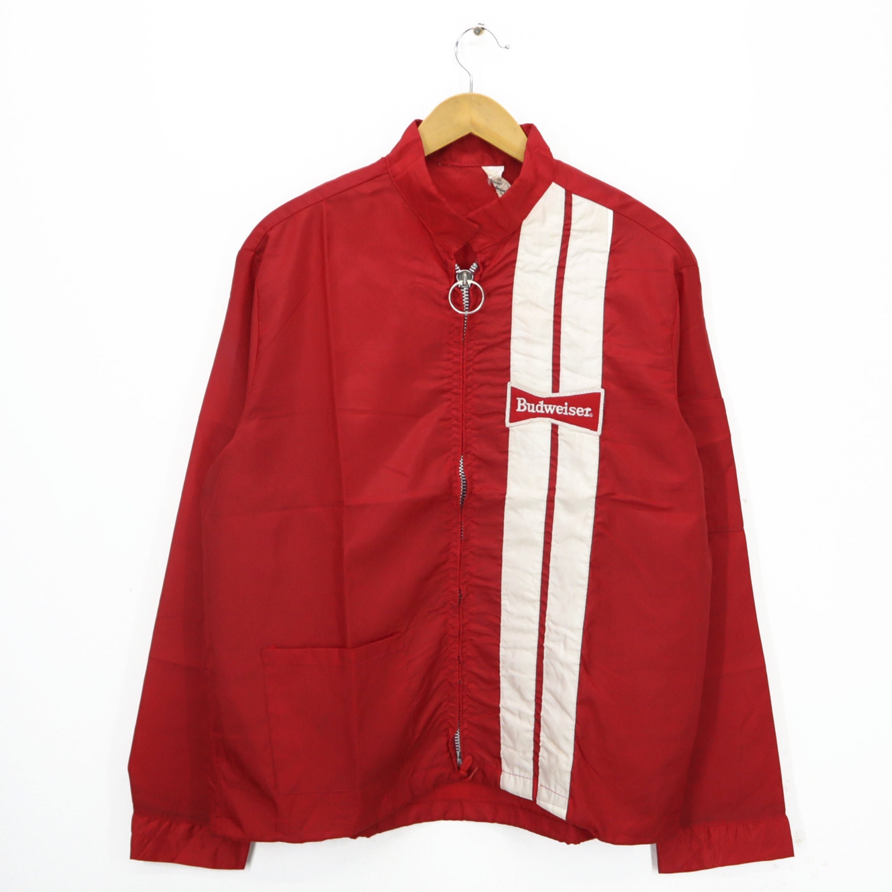 Vintage 60s 70s BUDWEISER Swingster Big Logo Windbreaker Racing Nascar ...