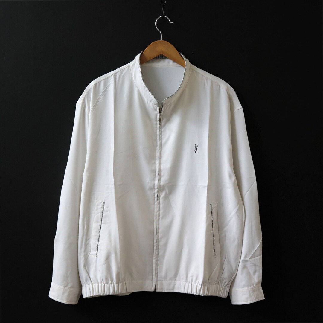Vintage 90s YSL Yves Saint Laurent Mini Logo Embroidered Windbreaker ...