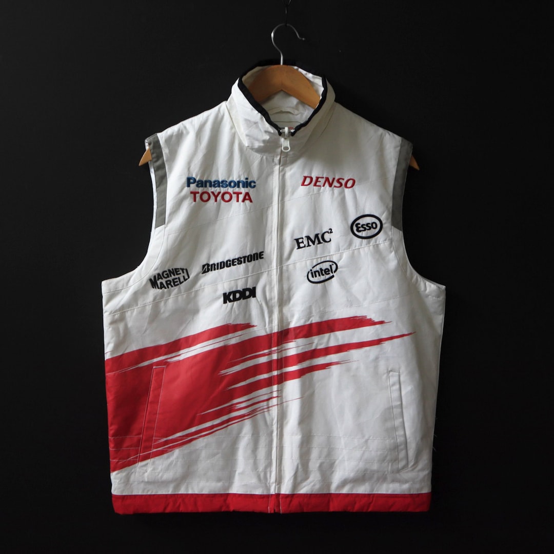 Vintage 90s PANASONIC TOYOTA RACING F1 Racing Team Zipper Vest Jacket ...