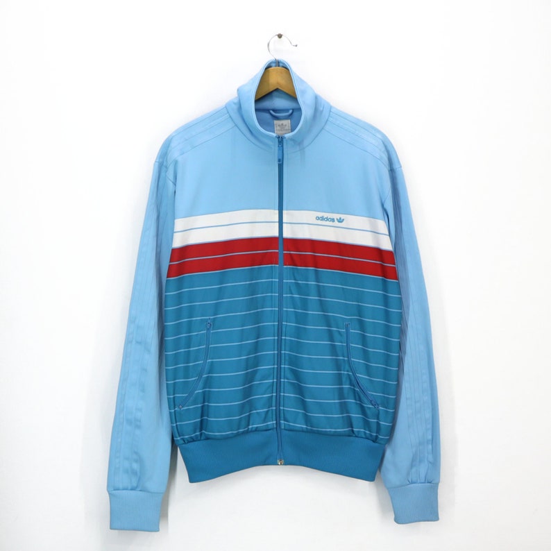 Rare Vintage 80s 90s Adidas Multi Color Block Track Jacket Tracksuit Adidas Trefoil Size Large ...