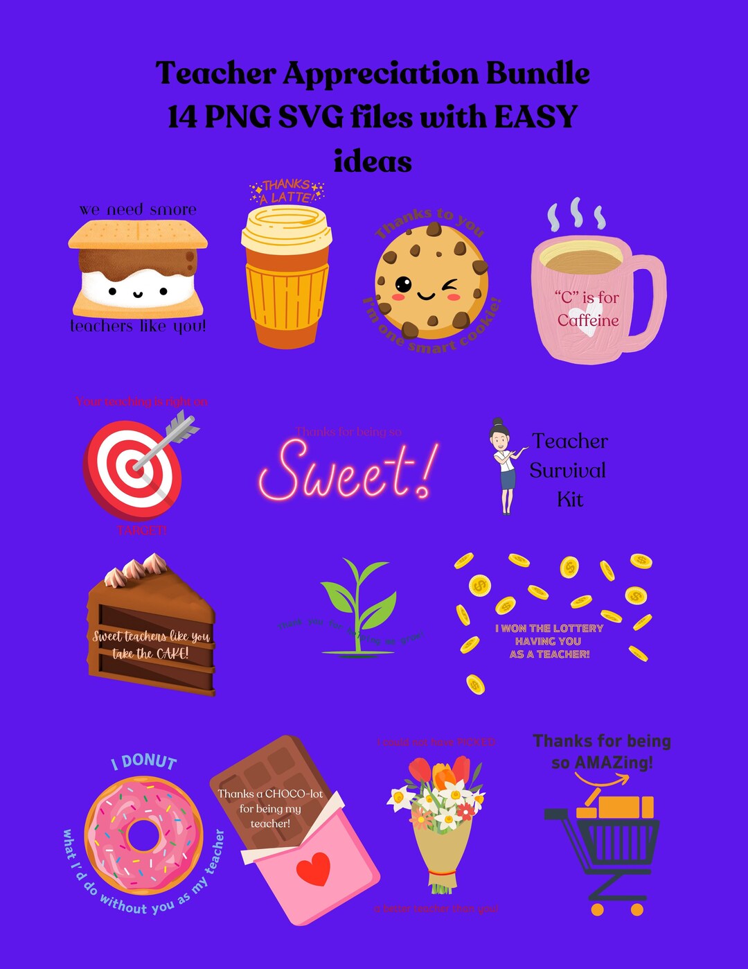 Teacher Appreciation Day SVG Bundle Teacher Appreciation PNG Teacher ...