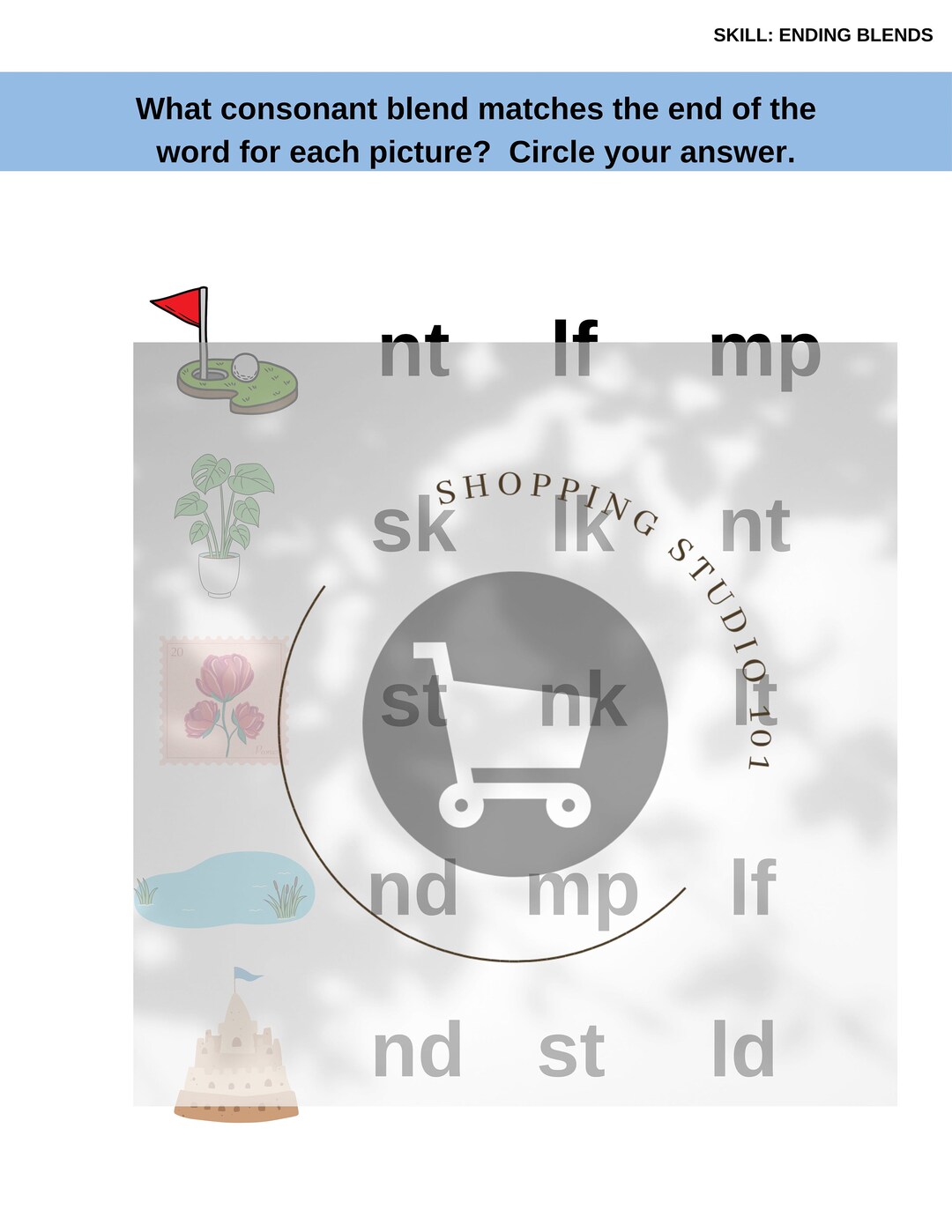 Ending Blend Worksheet Bundle, Phonics Practice, Reading, Kindergarten ...