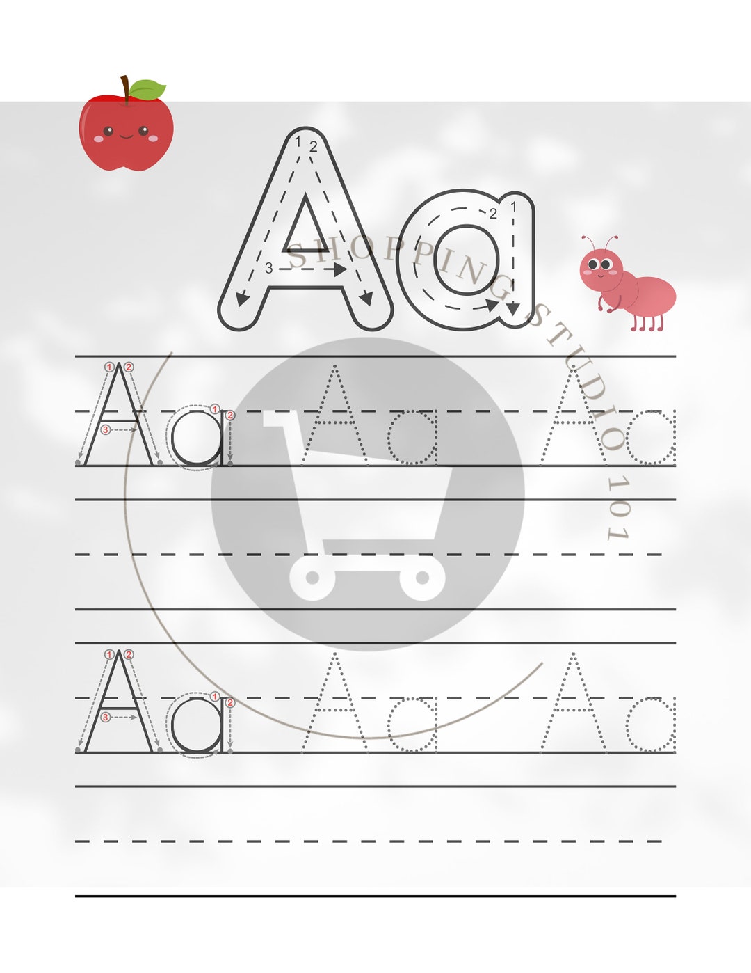Alphabet ABC Letter Tracing Worksheets Bundle, 26 Pages, Uppercase ...