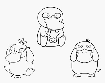 Psyduck Icon Svg Png: Cut Ready Digital Design for Cricut Silhouette - Etsy