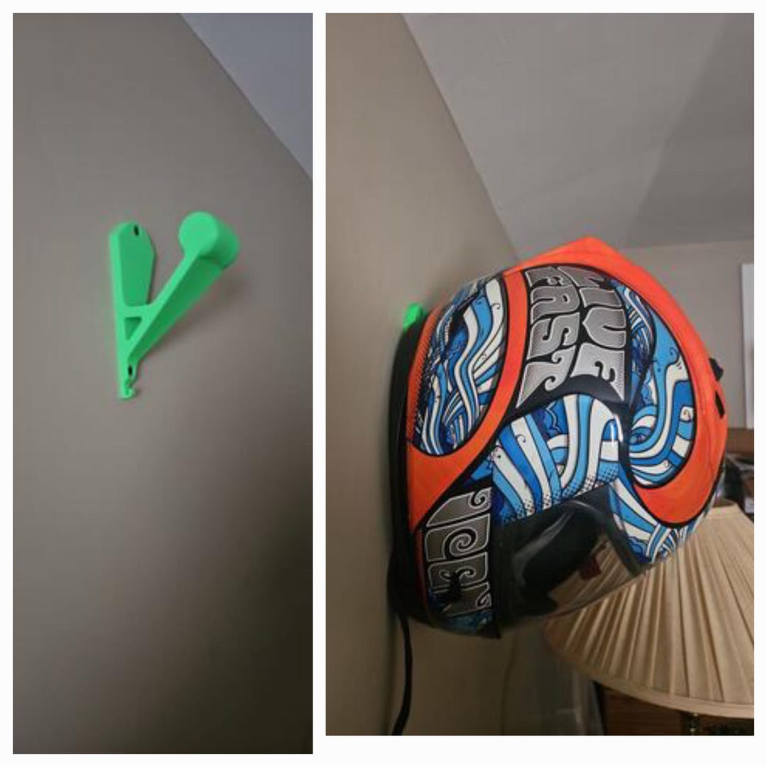 Motorcycle Helmet and Jacket Wall Mount - ATV Helmet Hanger Riding ...