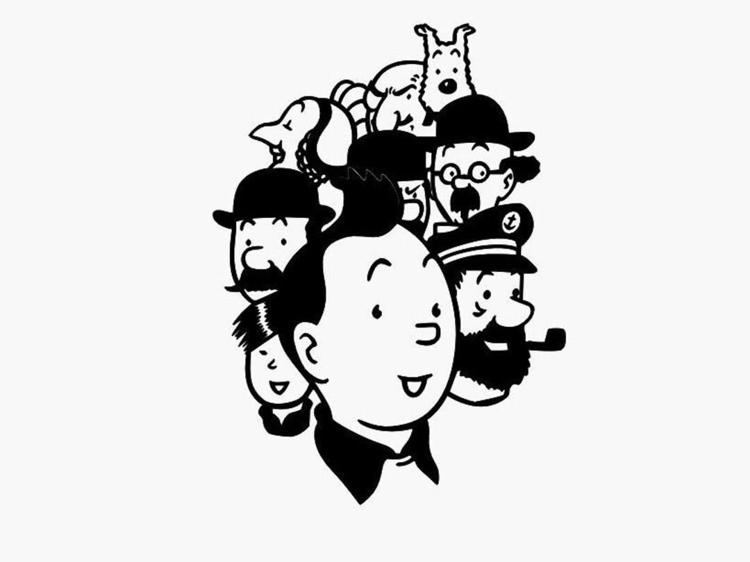 Cast of Tintin Wall Art for Laser Engraving, Cricut, Silhouette - SVG ...