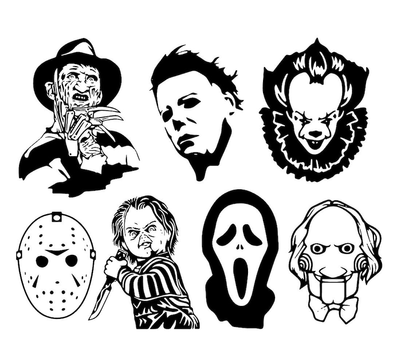 Horror Icons Bundle Silhouette Cricut Laser Engraving SVG - Etsy